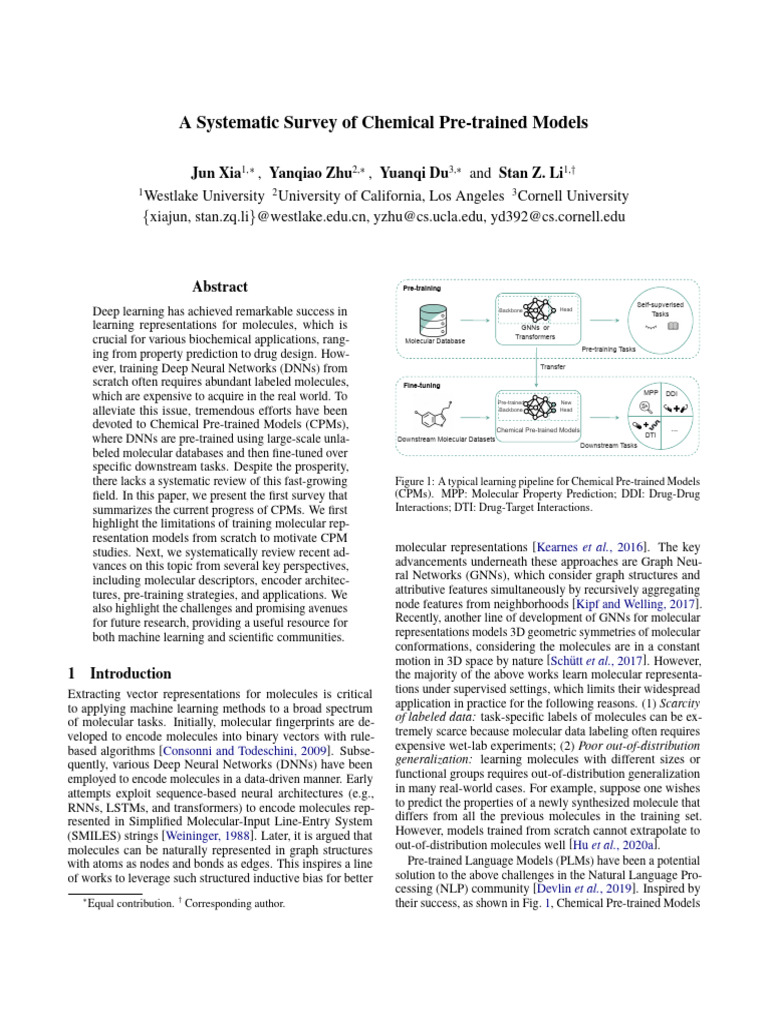A Systematic Survey of Chemical Pre-Trained Models | PDF | Deep ...