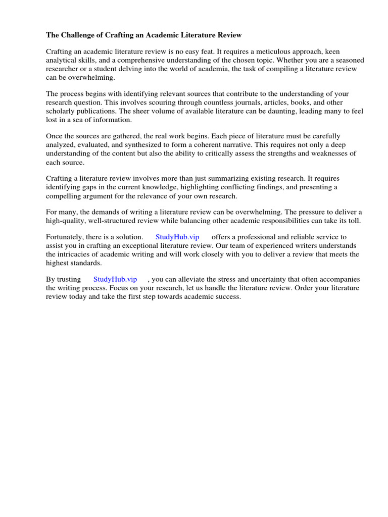 Example Academic Literature Review | PDF | Literature Review | Academic ...
