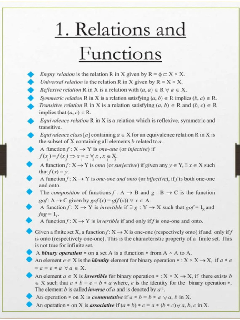Class 12th Maths Formula | PDF