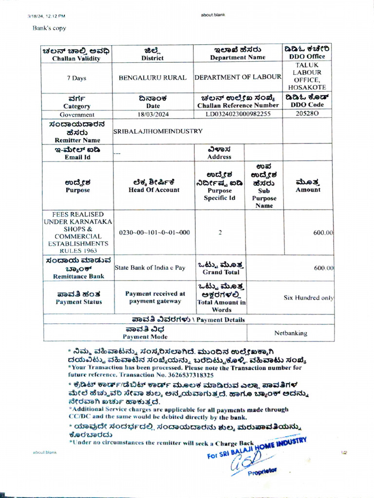 Signed Challan | PDF | Payments | Banks
