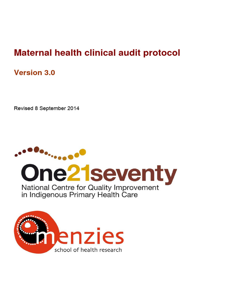 Maternal Health Clinical Audit Protocol | Download Free PDF | Pregnancy | Prenatal Development