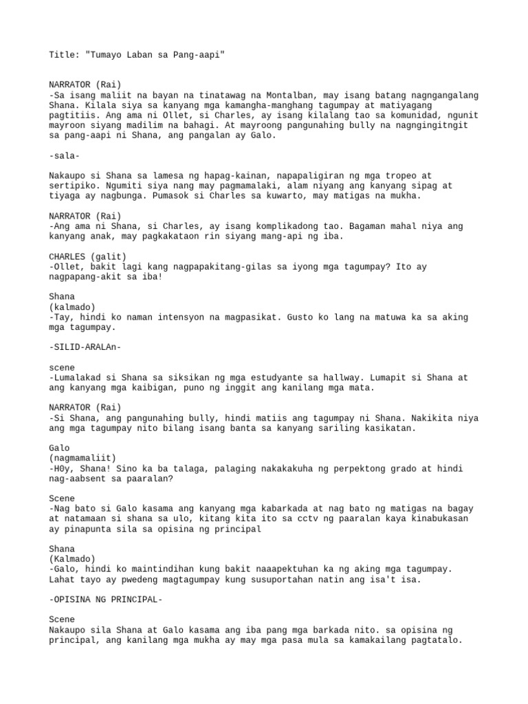 Title Tumayo Laban Sa Pang Aapi | PDF