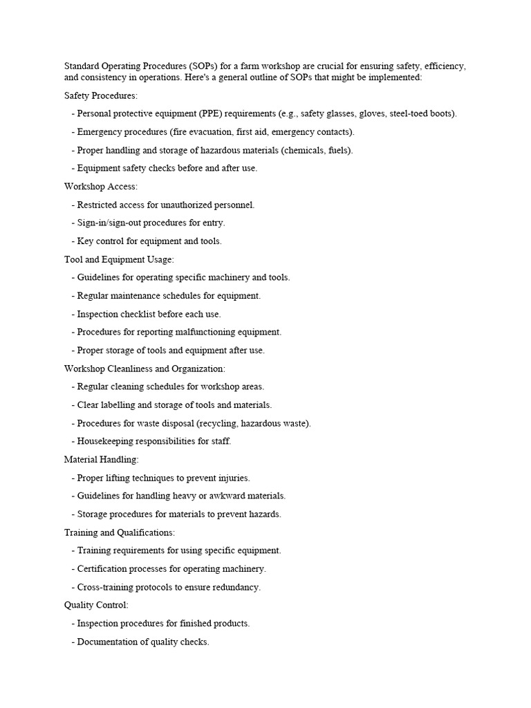 Standard Operating Procedures | PDF | Safety | Waste