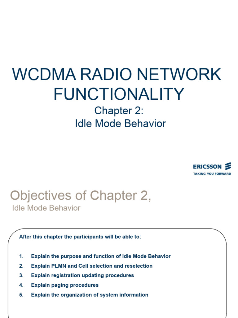 Wcdma Radio Network Functionality: Idle Mode Behavior | PDF | Telecommunications ...