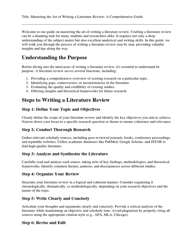 Body of Literature Review Example | PDF | Methodology | Literature Review