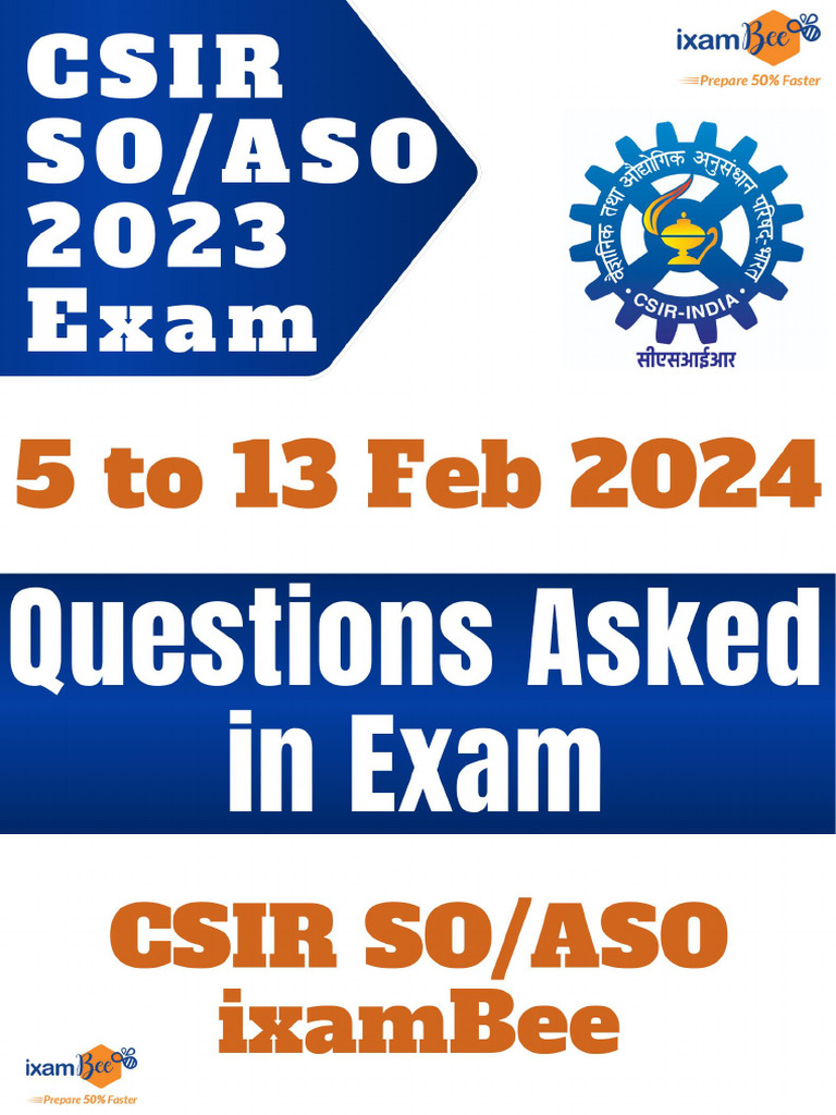 CSIR SO/ASO Exam Prep Guide | PDF