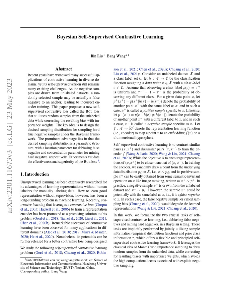 Bayesian Self-Supervised Contrastive Learning | PDF | Bias Of An ... Bayesian Self-Supervised Contrastive Learning | PDF | Bias Of An ...