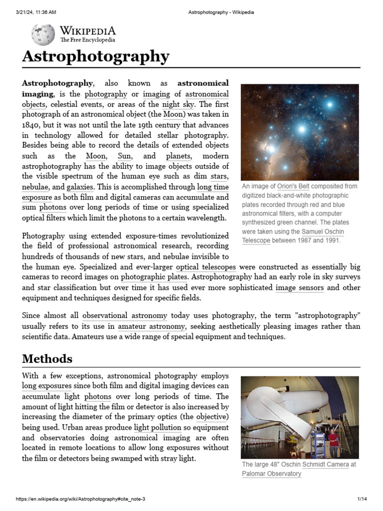 Astrophotography - Wikipedia | PDF | Camera | Amateur Astronomy
