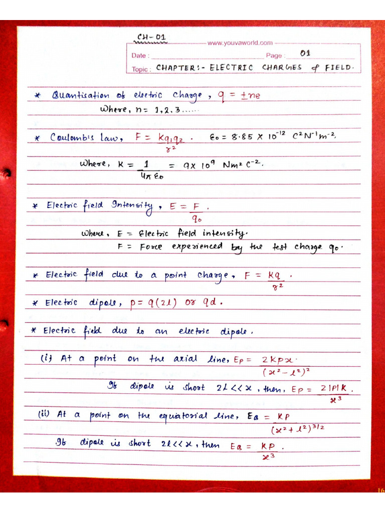 Physics Short Formula Notes Class 12th | PDF