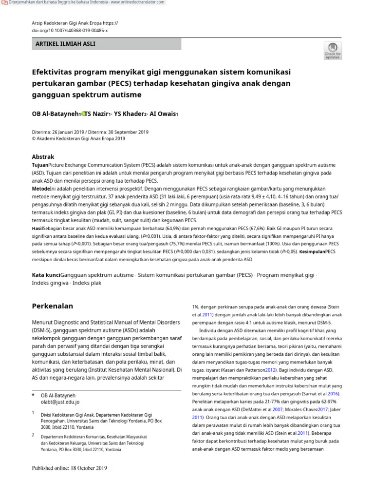 Effectiveness of A Tooth Brushing Programme Using The Picture Exchange ...
