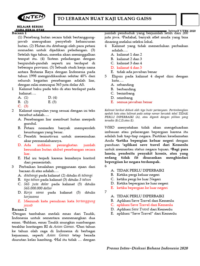 A-0366 PBM Soal Dan Kunjaw Pem. Bacaan Dan Menulis TPS UTBK (SFILE | PDF
