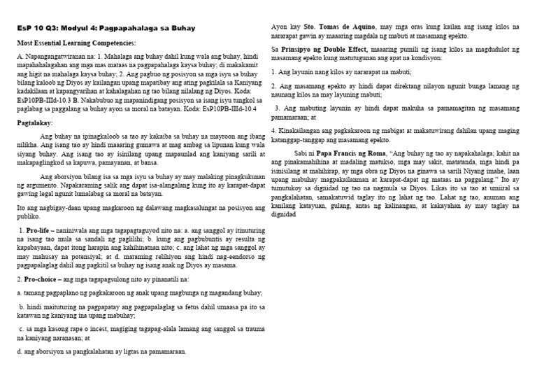 EsP-10_Q3_Modyul-4-outline | PDF