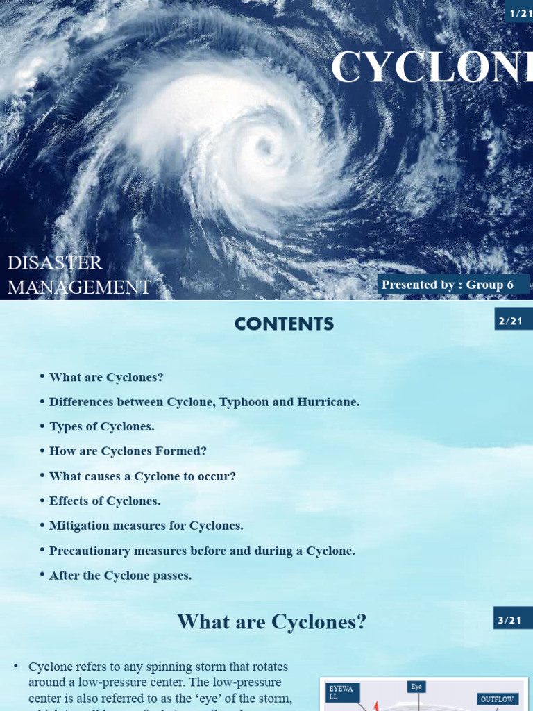 Cyclone (Disaster Management) Group 6 | PDF | Cyclone | Tropical Cyclones