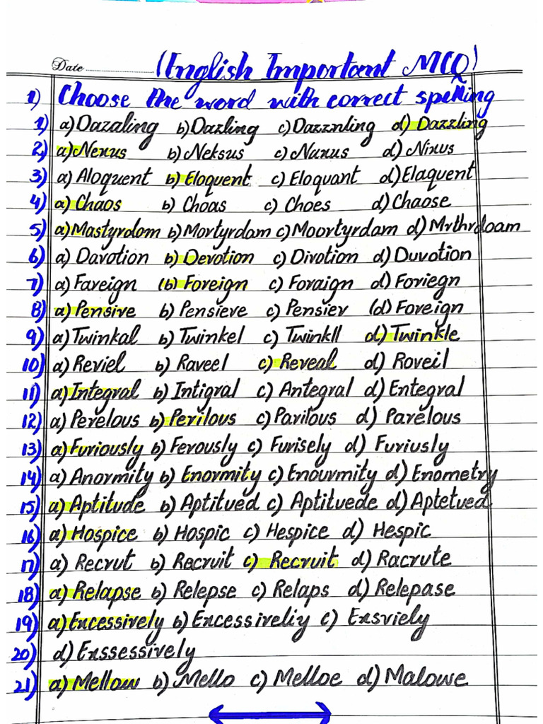 Class 9 Ènglish Important Mcqs Gujranwala Board | PDF