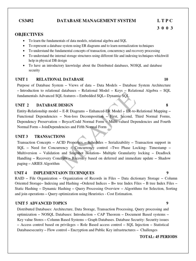 CS3492 QB | PDF | Databases | Relational Database
