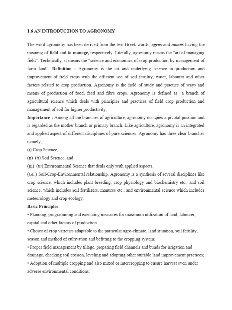 Agronomy precise | PDF | Agriculture | Agronomy