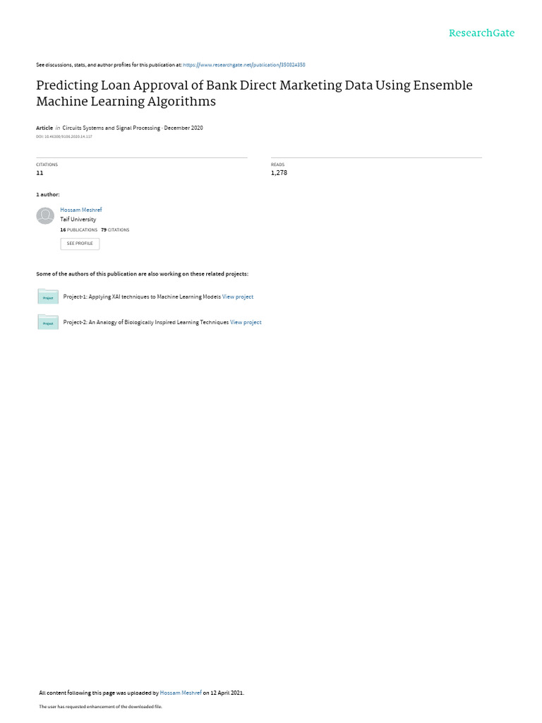 Loan Approval Prediction Using Ensemble ML | PDF | Machine Learning ...