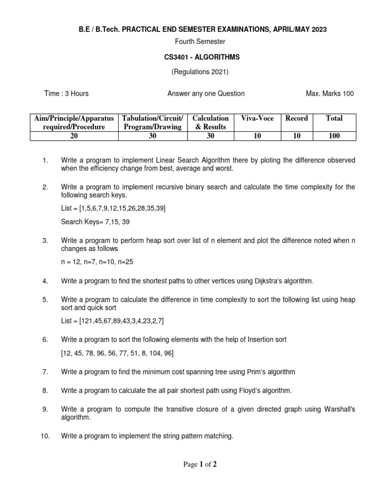 Cs3401 Set4 Pdf Algorithms And Data Structures Theoretical Computer Science