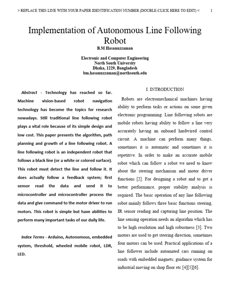 Implementation of Autonomous Line Following Robot | PDF | Automation ...