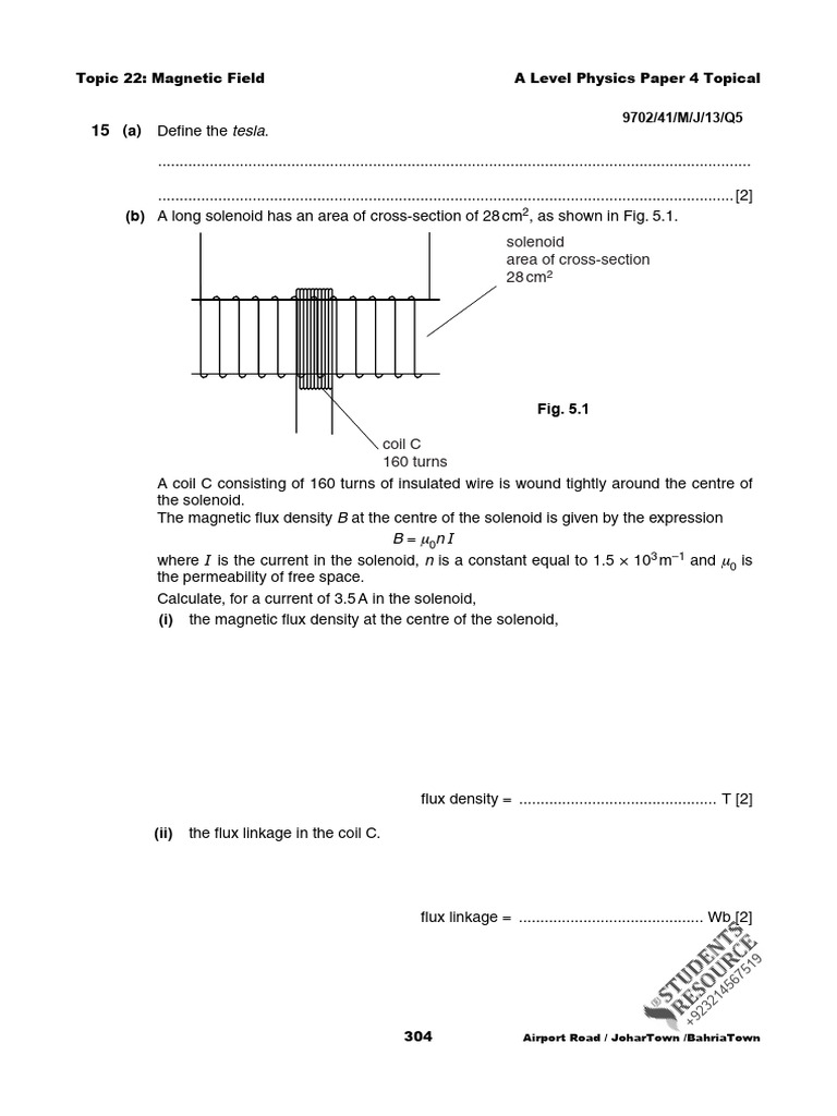 Magnetic Flux Density & Induction Calculations | PDF | Magnetic Field ...