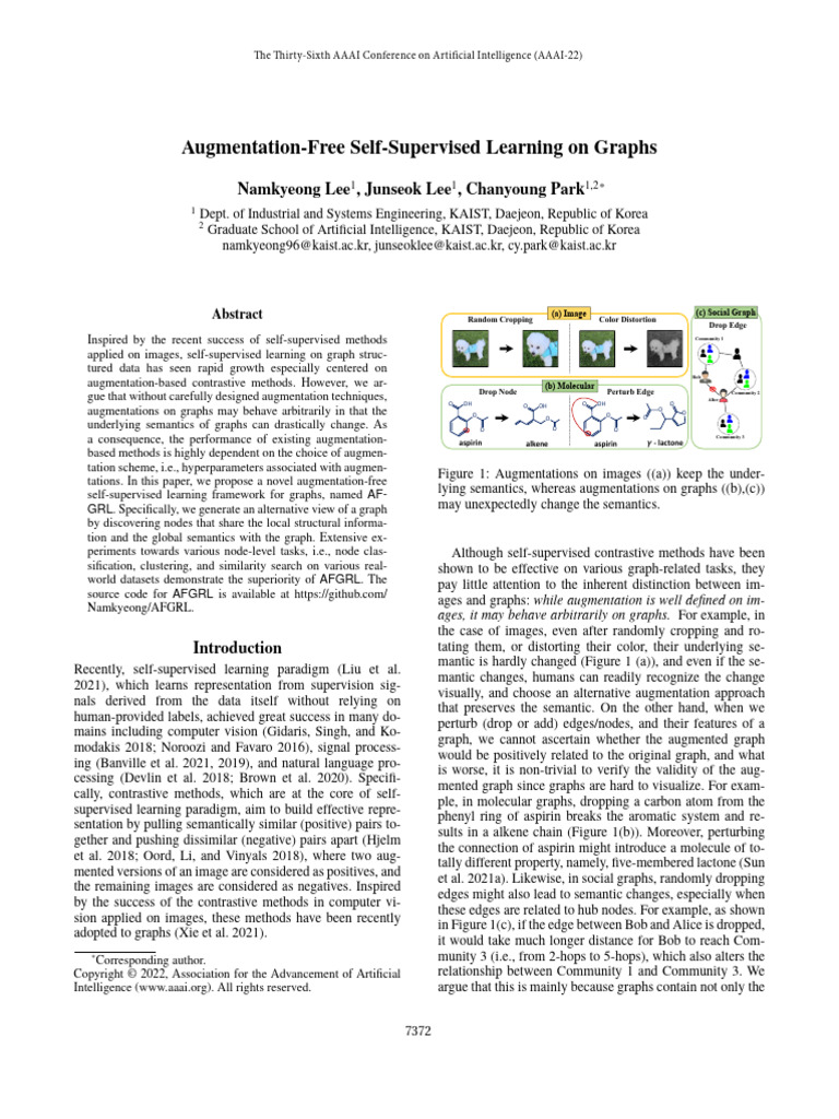 Augmentation Free Self Supervised Learning Pdf Vertex Graph Theory