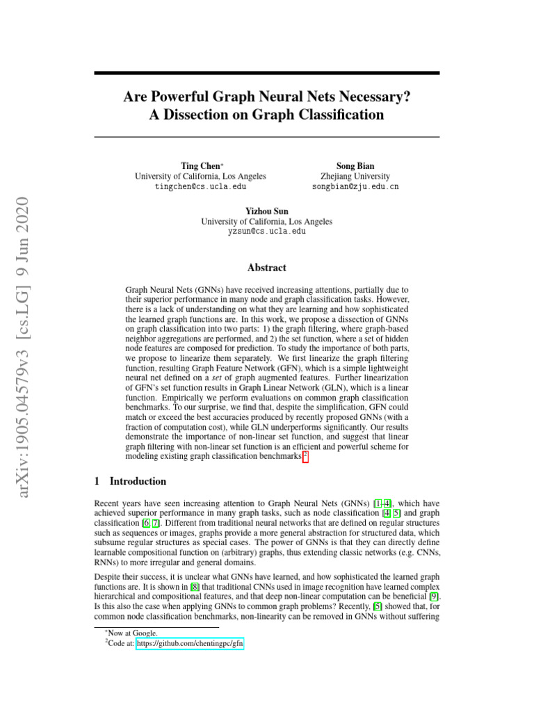 Are Powerful Graph Neural Nets Necessary | PDF | Applied Mathematics | Computational Neuroscience