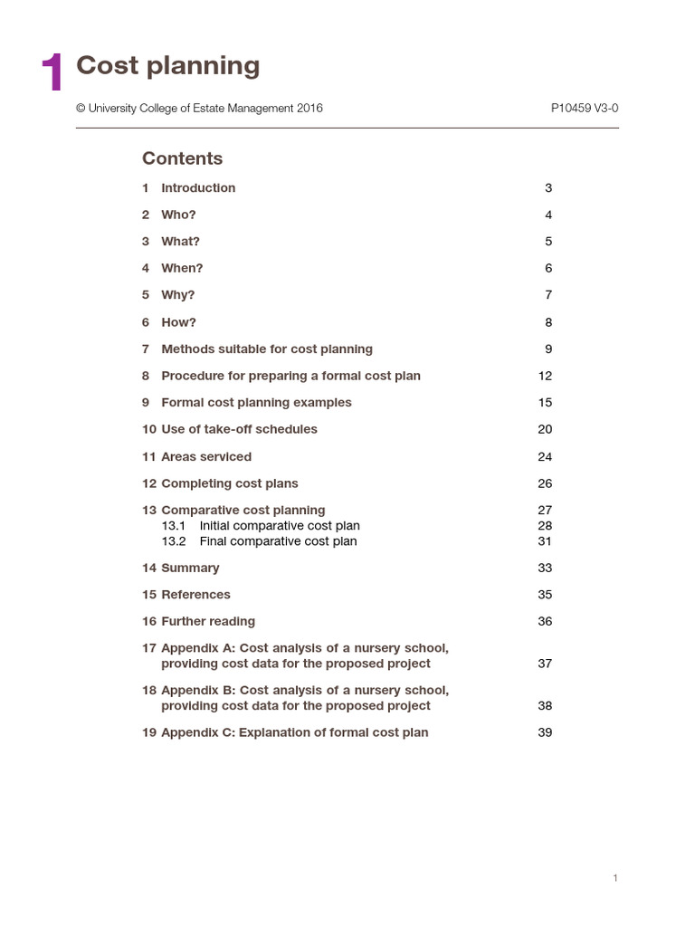 Paper 10459 v3-0 - Cost Planning | PDF | Specification (Technical Standard) | Architect