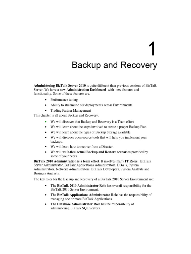 Chapter 1 - Backup and Recovery | PDF | Backup | Databases