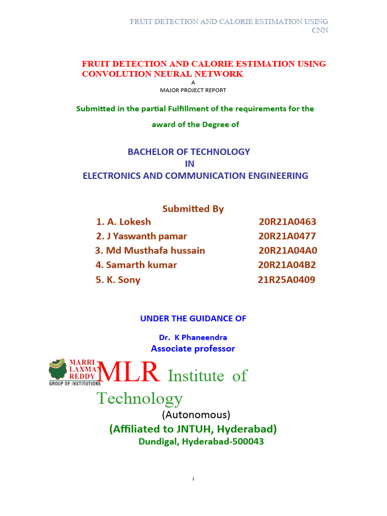 Fruit Detection Report | PDF | Matlab | Cluster Analysis
