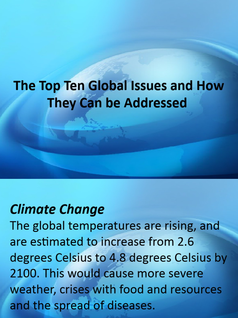 Addressing Top Ten Global Issues | PDF | Malnutrition | Poverty