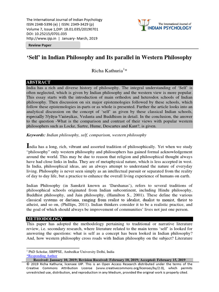Indian Self in Philosophy: East vs. West | PDF | Ātman (Hinduism) | Yoga