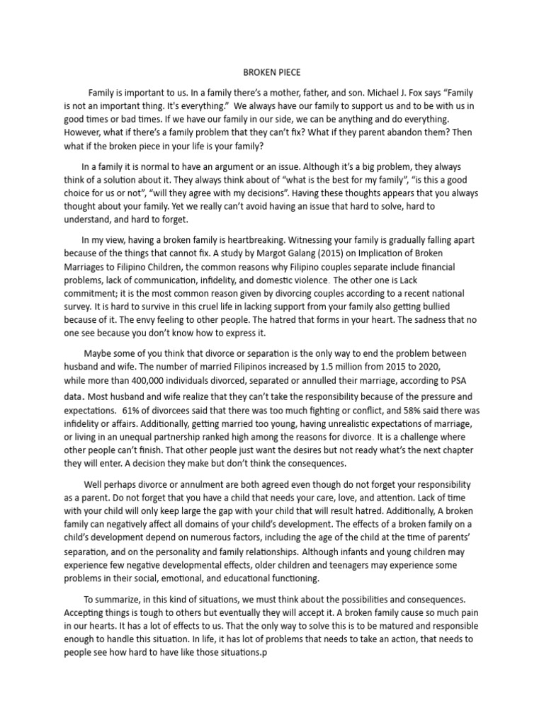 Argumentative Essay | PDF | Divorce | Marriage
