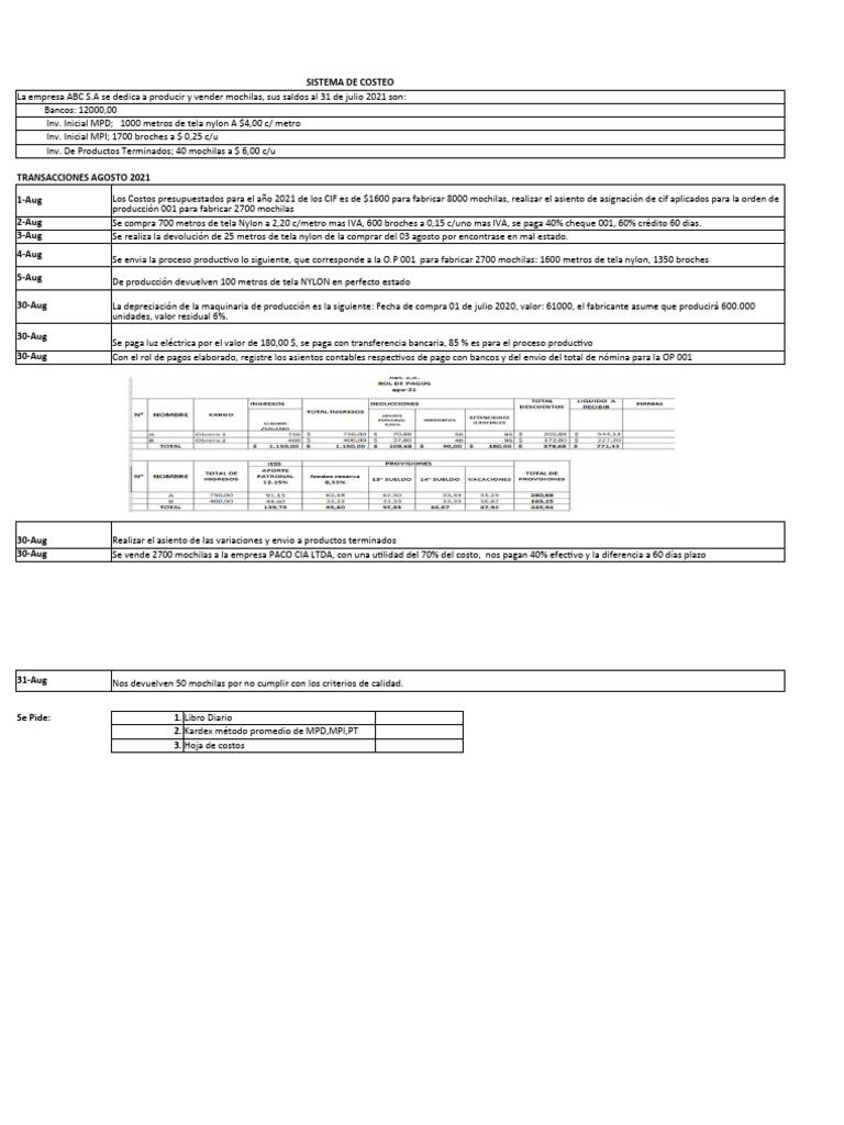 Ejercicio Practico Cif - Costos Ord Producc | Descargar gratis PDF ...