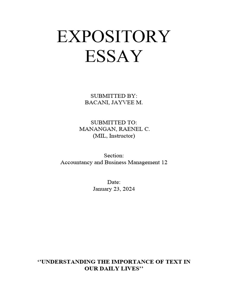 EXPOSITORY | PDF | Communication | Thought