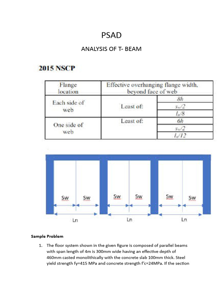 Psad Analysis of T Beam | PDF