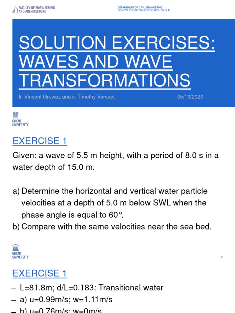 Exercise1_Waves_20202021_Solutions | PDF | Waves | Pressure