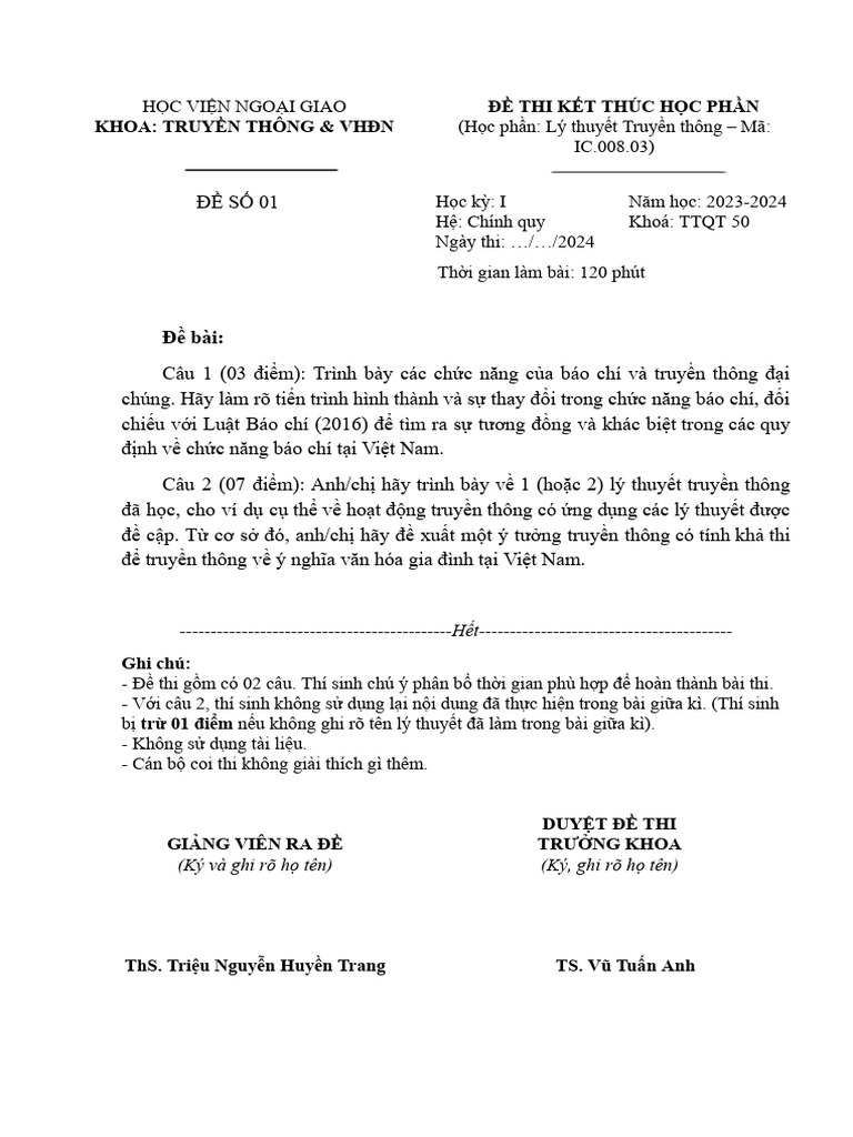 Đề Thi - LTTT - Done | PDF