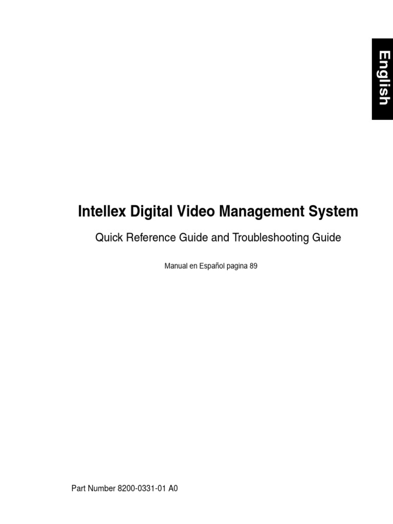 Intellex Digital Video Management System: Quick Reference Guide and ...
