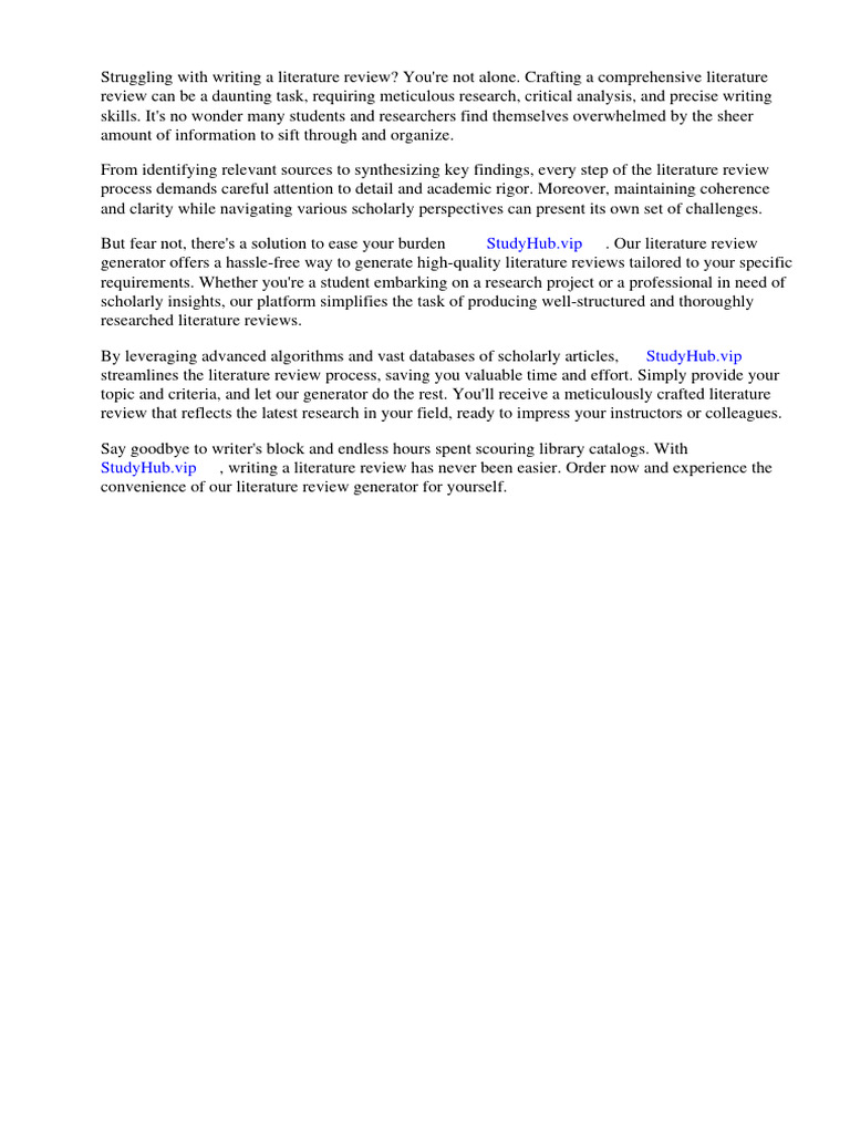 Literature Review Generator | Download Free PDF | Citation | Literature ...