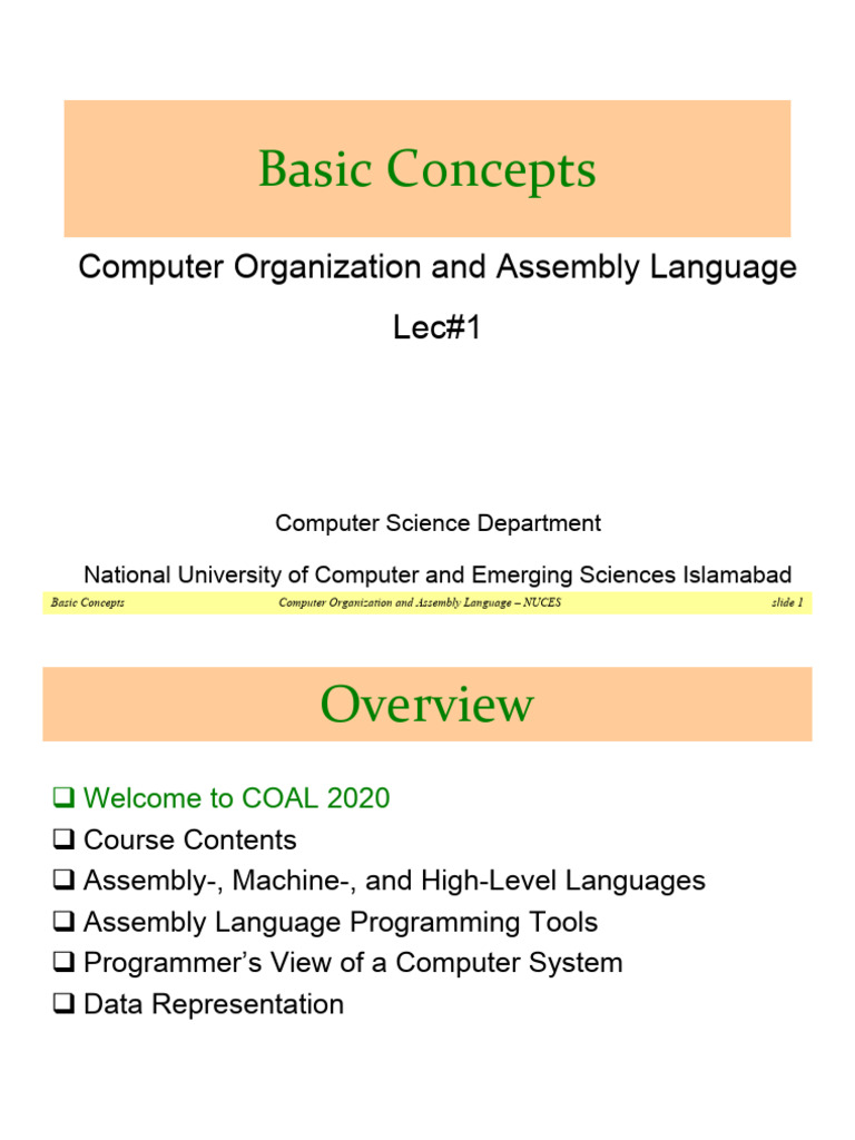 01-Intro To Basic Concepts | PDF | Assembly Language | Computer Programming
