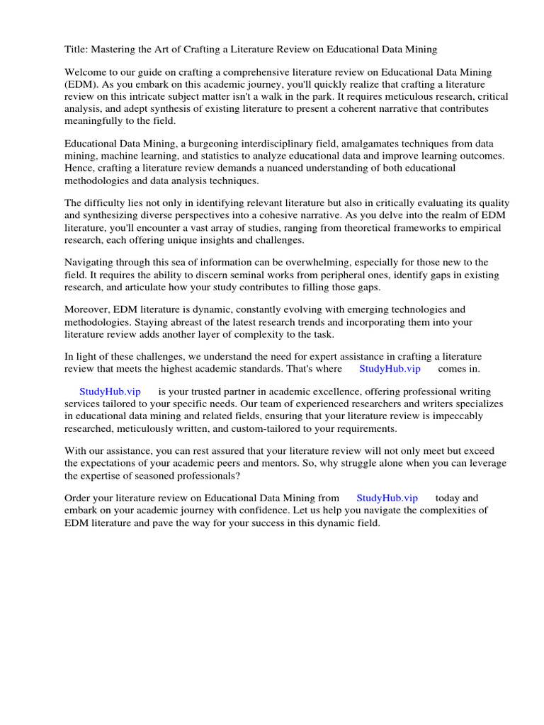 Literature Review On Educational Data Mining | PDF | Machine Learning ... Literature Review On Educational Data Mining | PDF | Machine Learning ...