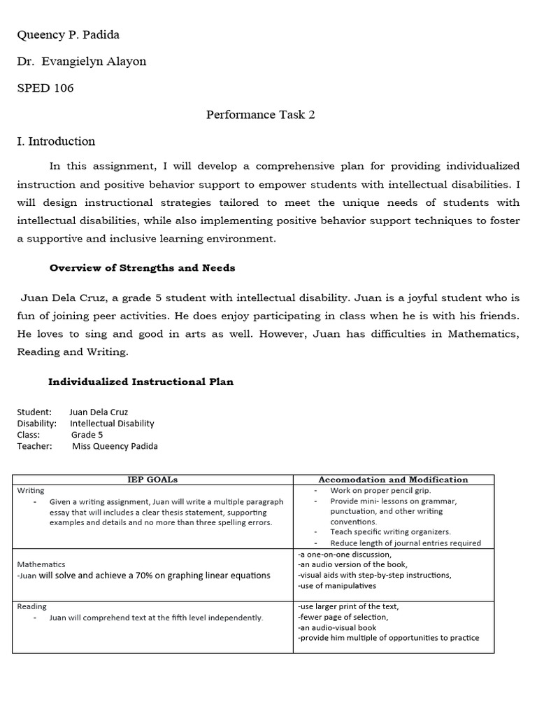 Sample IEP and Behavioral Support plan | PDF | Reinforcement | Teachers