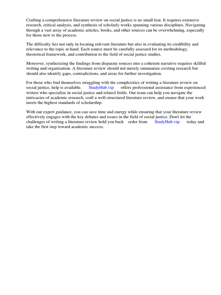 Social Justice Literature Review Guide | PDF | Social Justice ...