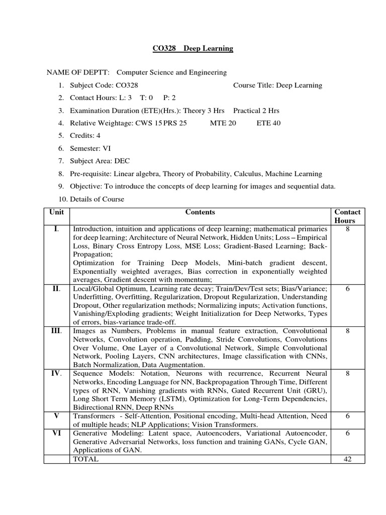 Deep Learning Course Overview CO328 | PDF | Deep Learning | Artificial Neural Network