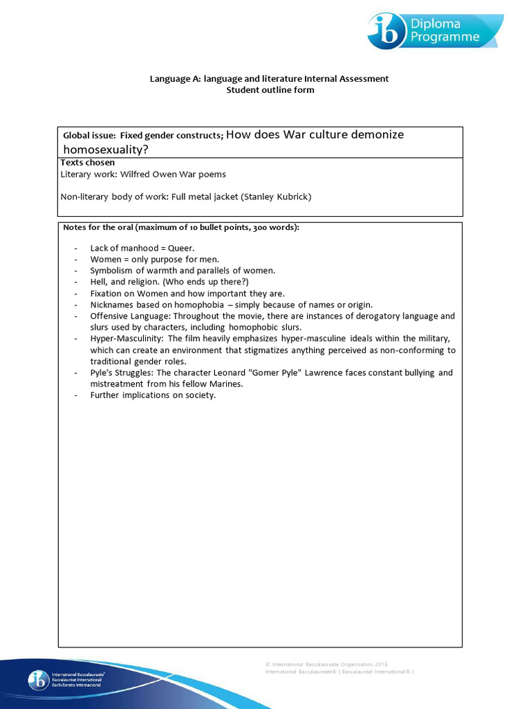 IO Outline Form Lang Lit Example | PDF | History