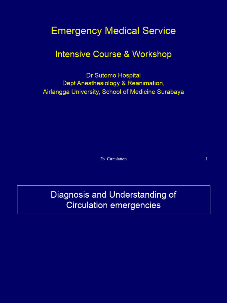 Emergency Circulation Workshop | PDF | Shock (Circulatory) | Heart