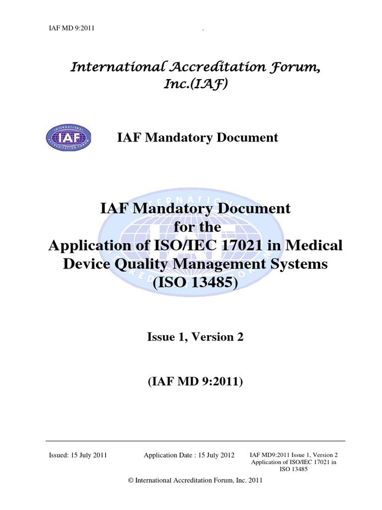 MD09 2011 Application of ISO 17021 in MD QMS | Download Free PDF ...