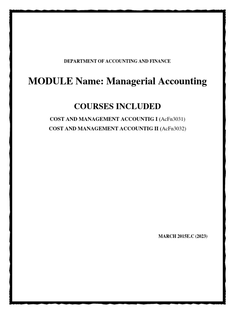 3 Managerial Accounting Module 2nd Draft Pdff2 | PDF | Inventory ...