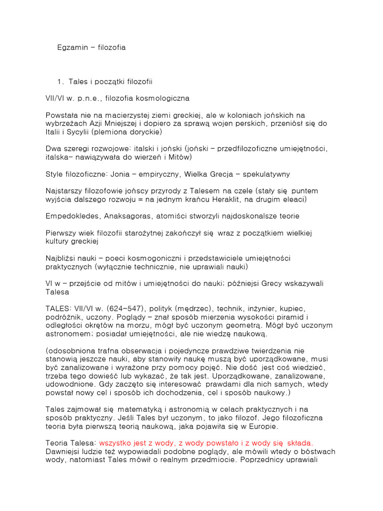 Egzamin Filozofia | PDF