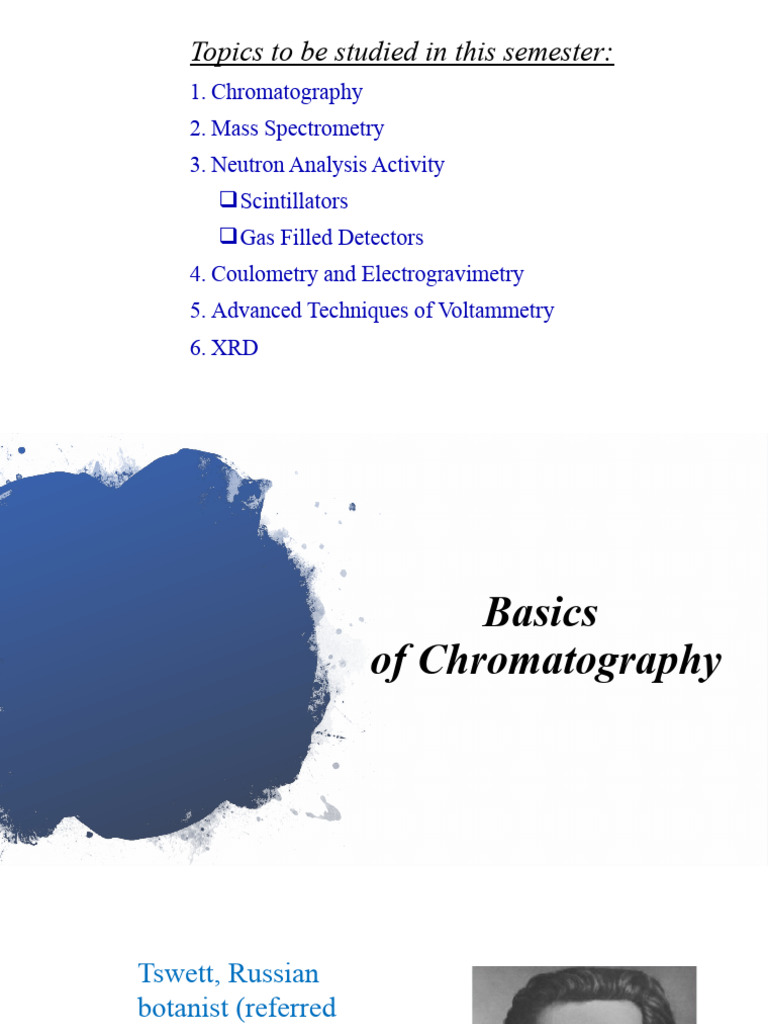 1 Basics Of Chromatography Pdf Chromatography Gel Electrophoresis
